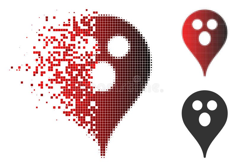 Fragmented Dot Halftone Surprized Smiley Map Marker Icon Stock Vector ... Fragmented Dot Halftone Surprized Smiley Map Marker Icon Stock Vector ...
