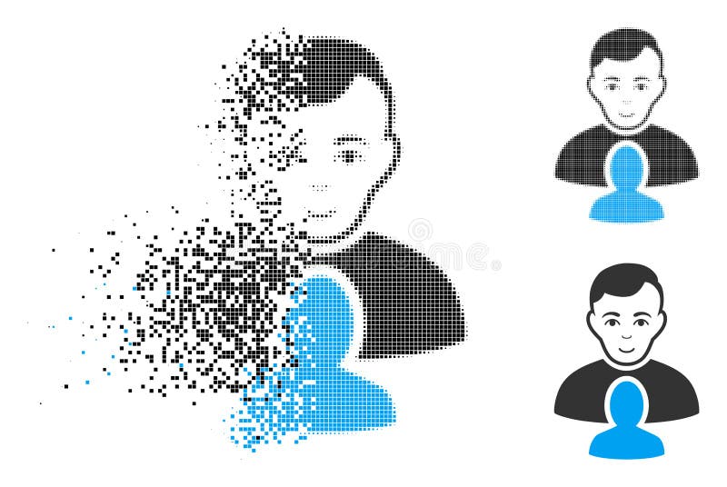 Fragmented Dot Halftone User Partner Icon with Face Stock Vector ...