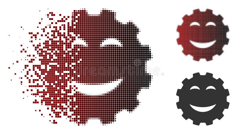 Fragmented Dotted Halftone Joy Smiley Gear Icon Stock Vector ... Fragmented Dotted Halftone Joy Smiley Gear Icon Stock Vector ...