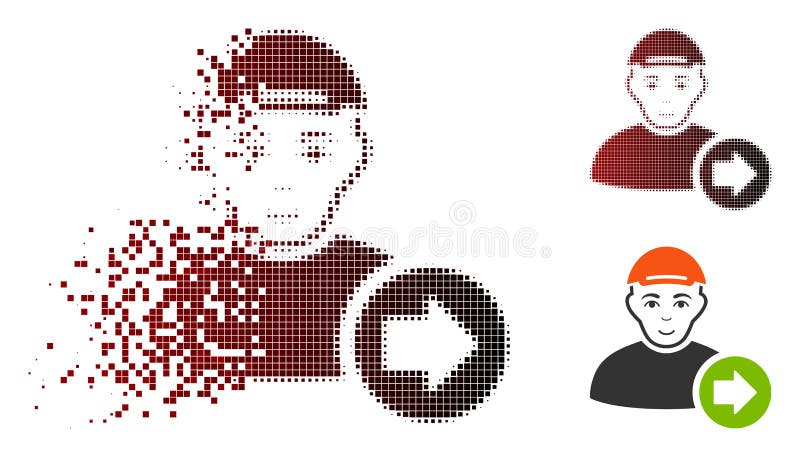 Fragmented Dotted Halftone Next Man Icon Stock Vector - Illustration of ...