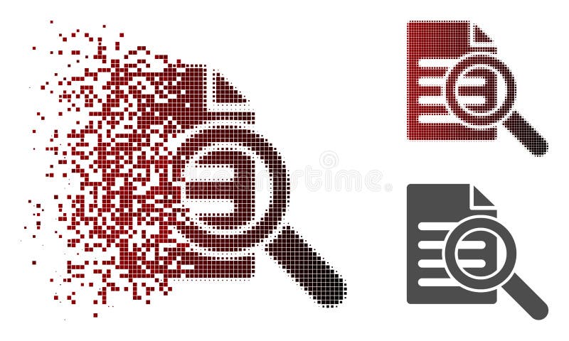 Fragmented Dotted Halftone Search Document Icon Stock Vector ...