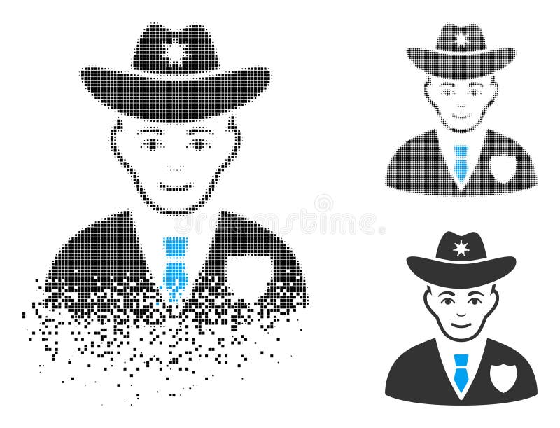 Fragmented Dotted Halftone Sheriff Icon with Face Stock Vector ... Fragmented Dotted Halftone Sheriff Icon with Face Stock Vector ...