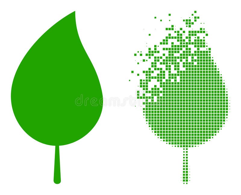 Fragmented Dotted and Original Floral Leaf Icon Stock Illustration ...
