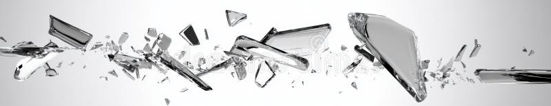 Fragmented Glass, Modern Shatter Pattern, on a White Surface. Stock ...