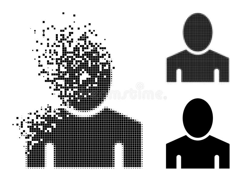 Fragmented and Halftone Dot Guy Icon Stock Vector - Illustration of ...