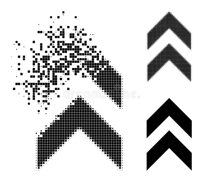 Fragmented and Halftone Dotted Shift Up Icon Stock Vector ...