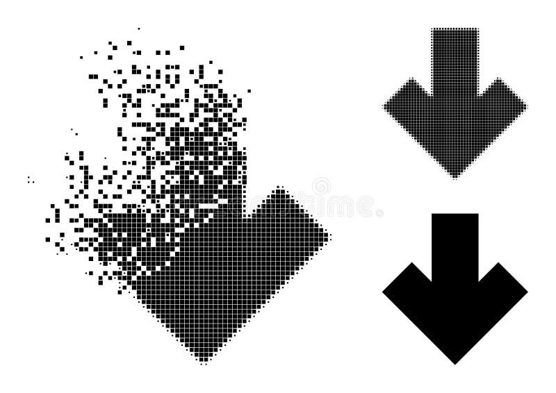 Fragmented and Halftone Pixelated Arrow Down Icon Stock Vector ... Fragmented and Halftone Pixelated Arrow Down Icon Stock Vector ...