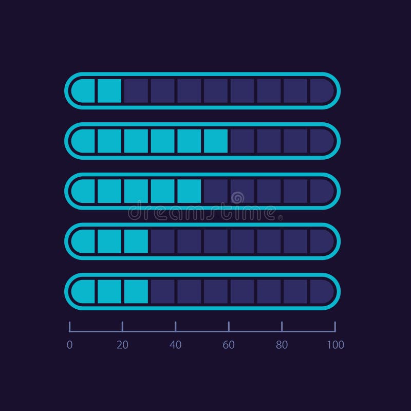 Fragmented Level Infographic Chart Design Template for Dark Theme Stock ...