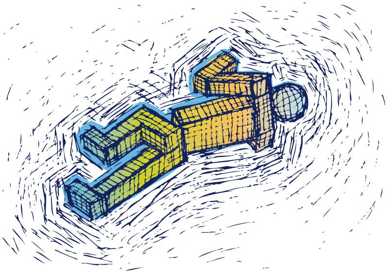 Fragmented man (vector) stock vector. Illustration of fragmented - 9207480