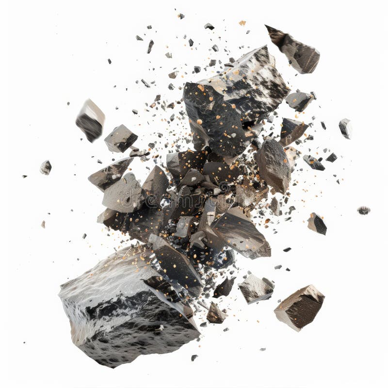 A Fragmented Meteor Breaking Apart, with Small Pieces and Debris ...