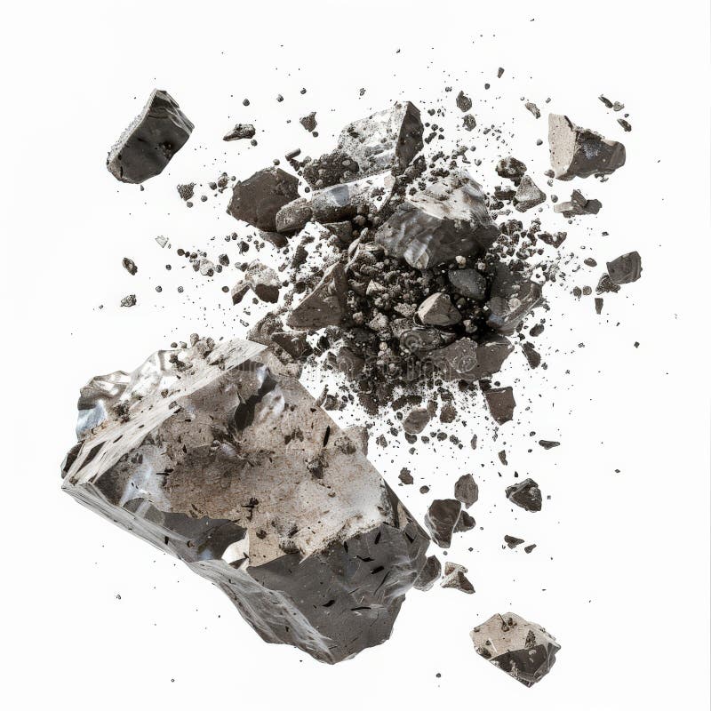A Fragmented Meteor Breaking Apart, with Small Pieces and Debris ...