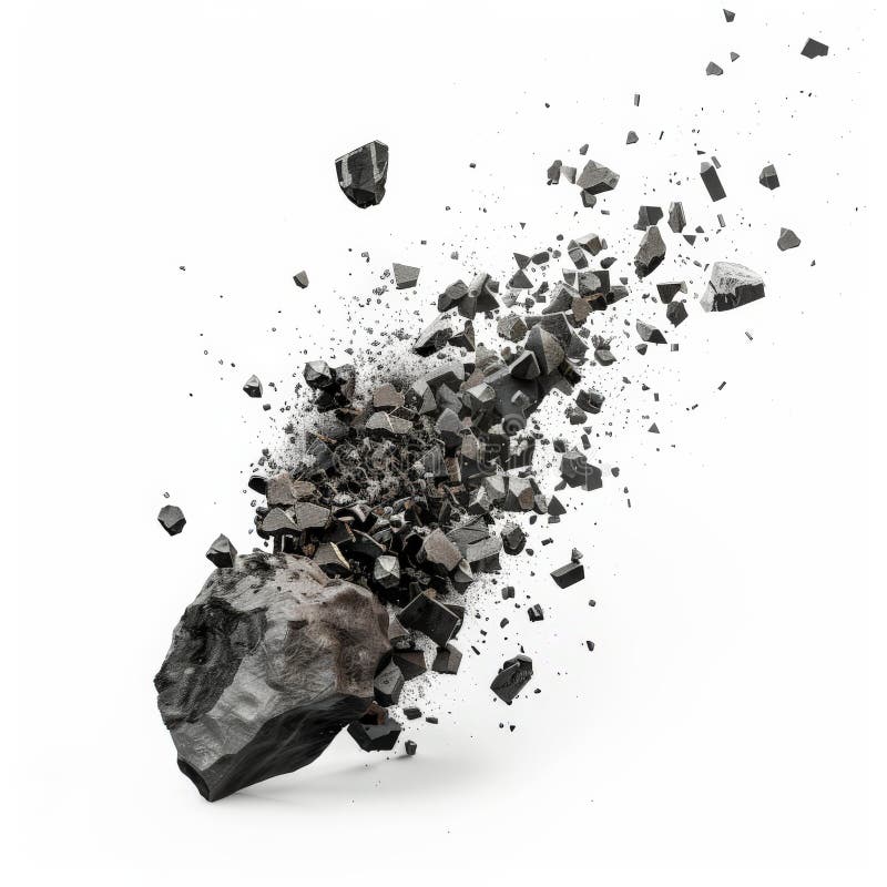 A Fragmented Meteor Breaking Apart, with Small Pieces and Debris ...