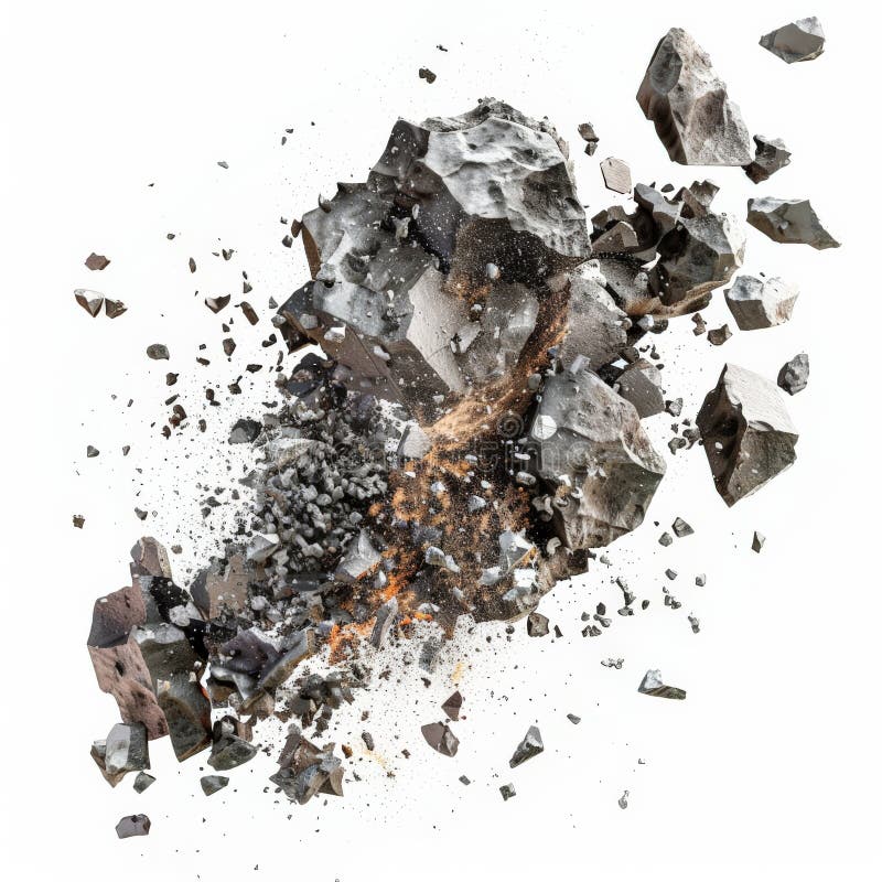 A Fragmented Meteor Breaking Apart, with Small Pieces and Debris ...