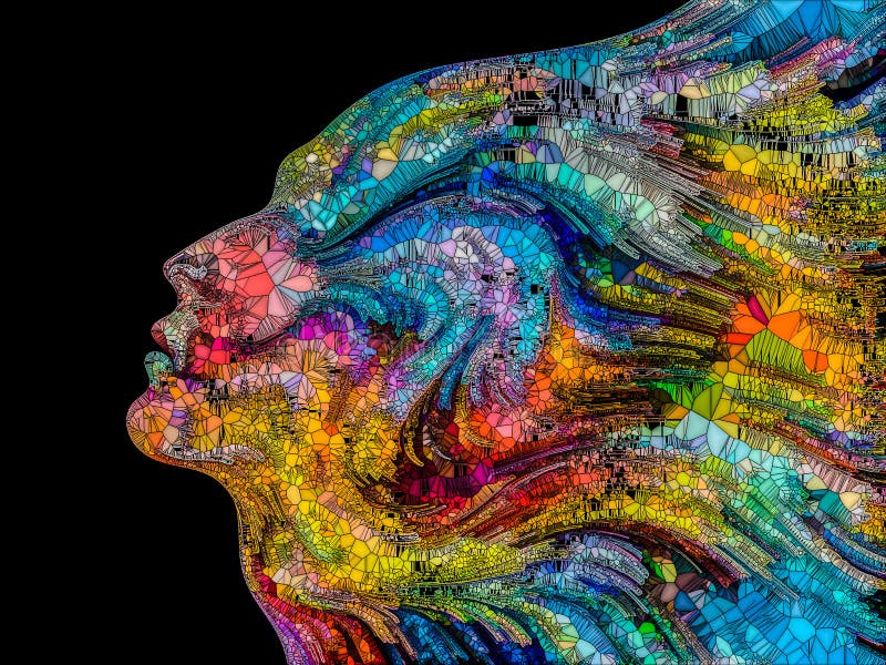 Fragmented Human Abstract stock illustration. Illustration of artwork ...