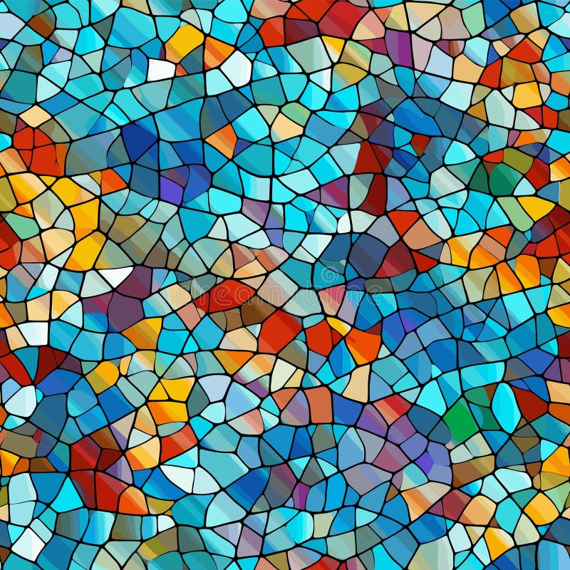 Fragmented Mosaic Endless Pattern. Colorful Broken Tiles Seamless ...