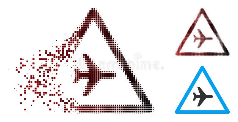 Fragmented Pixel Halftone Airplane Danger Icon Stock Vector ... Fragmented Pixel Halftone Airplane Danger Icon Stock Vector ...