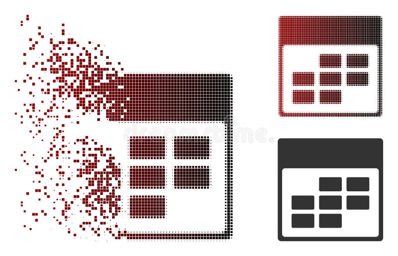 Fragmented Pixel Halftone Calendar Month Grid Icon Stock Vector ... Fragmented Pixel Halftone Calendar Month Grid Icon Stock Vector ...