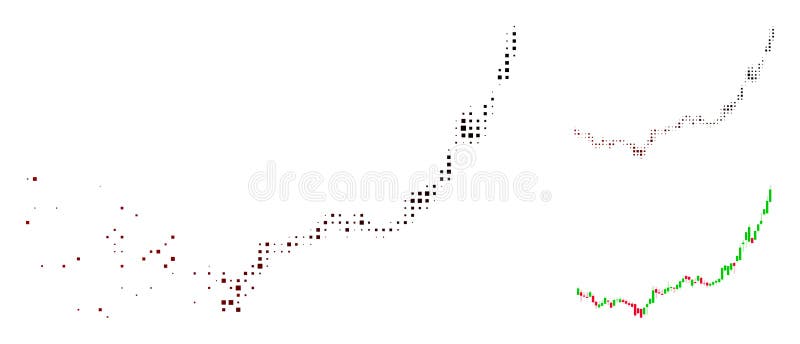 Fragmented Pixel Halftone Candlestick Graph Growth Acceleration Icon ... Fragmented Pixel Halftone Candlestick Graph Growth Acceleration Icon ...