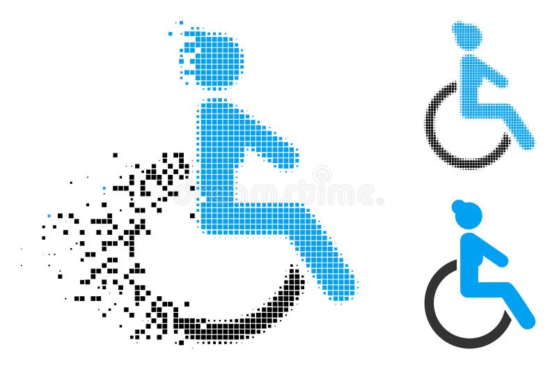 Fragmented Pixel Halftone Disabled Woman Icon Stock Vector ... Fragmented Pixel Halftone Disabled Woman Icon Stock Vector ...