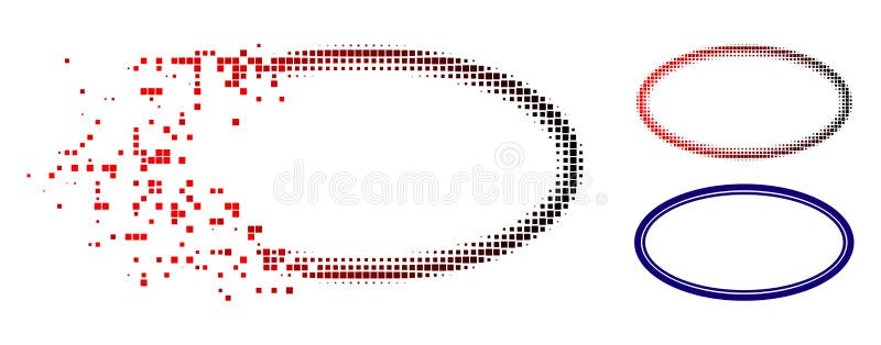 Fragmented Pixel Halftone Double Oval Frame Icon Stock Vector ...