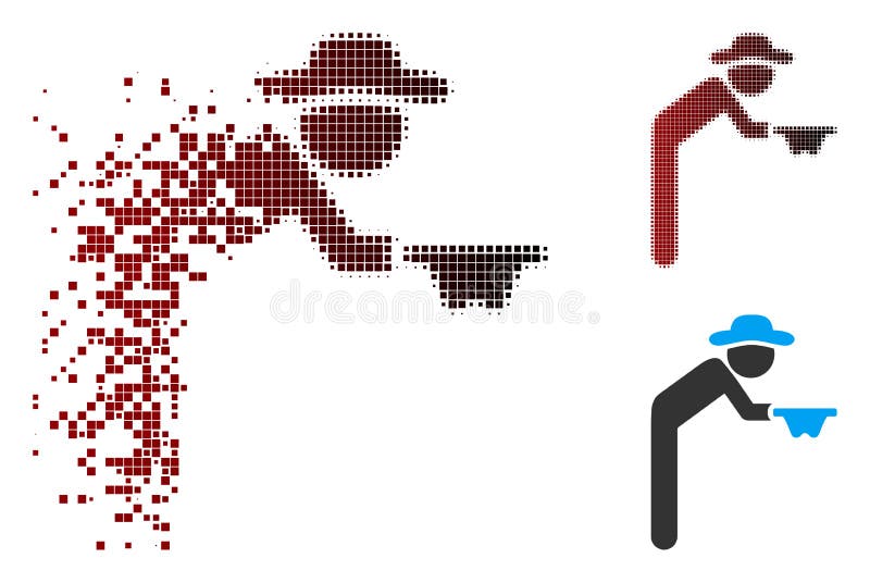 Fragmented Pixel Halftone Gentleman Beggar Icon Stock Vector ... Fragmented Pixel Halftone Gentleman Beggar Icon Stock Vector ...
