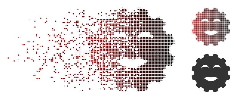 Fragmented Pixel Halftone Lady Pleasure Smiley Gear Icon Stock Vector ... Fragmented Pixel Halftone Lady Pleasure Smiley Gear Icon Stock Vector ...