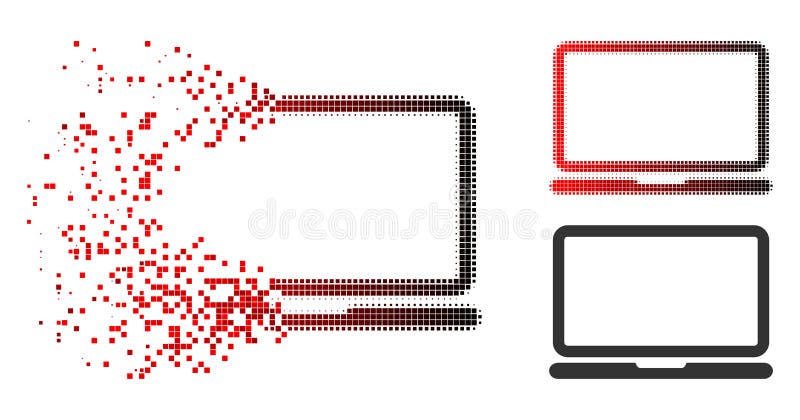 Fragmented Pixel Halftone Laptop Computer Icon Stock Vector ...