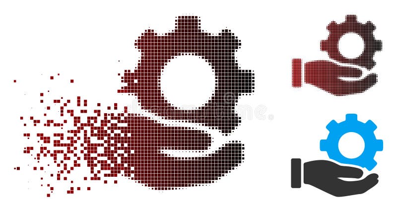 Fragmented Pixel Halftone Mechanic Gear Service Hand Icon Stock Vector ... Fragmented Pixel Halftone Mechanic Gear Service Hand Icon Stock Vector ...