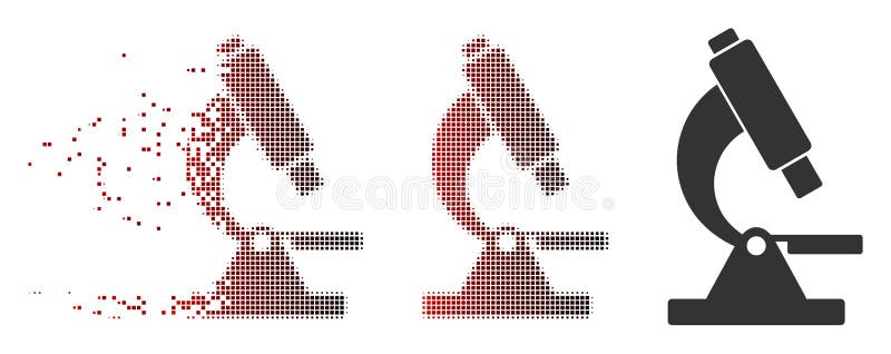 Fragmented Pixel Halftone Microscope Icon Stock Vector - Illustration ...