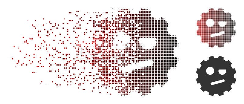 Fragmented Pixel Halftone Negation Smiley Gear Icon Stock Vector ... Fragmented Pixel Halftone Negation Smiley Gear Icon Stock Vector ...