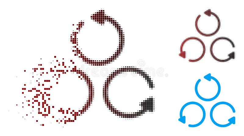 Fragmented Pixel Halftone Rotation Icon Stock Vector - Illustration of ...