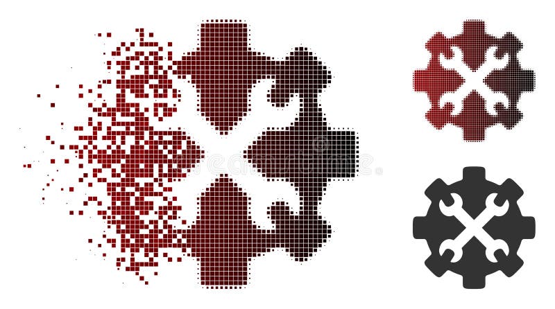 Fragmented Pixel Halftone Service Tools Icon Stock Vector ...