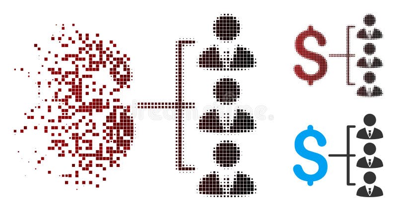 Fragmented Pixel Halftone Staff Payment Icon Stock Vector ...