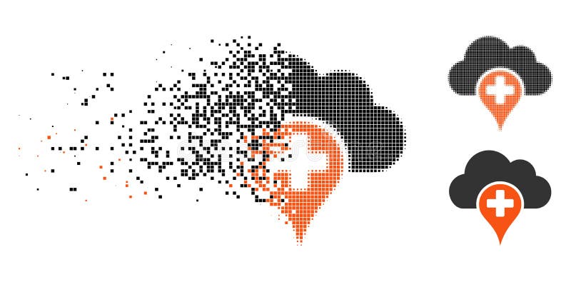 Fragmented Pixelated Halftone Medical Cloud Icon Stock Vector ...