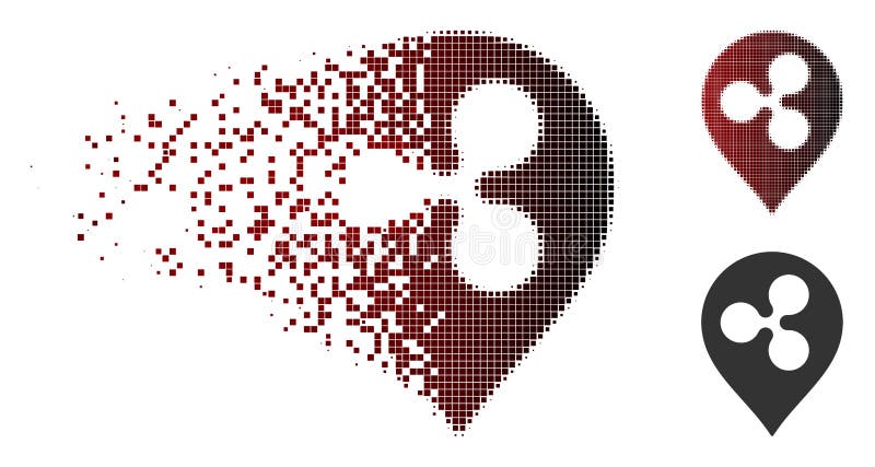 Fragmented Pixelated Halftone Ripple Map Marker Icon Editorial Image ...