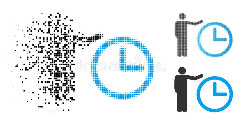 Fragmented Pixelated Halftone Time Show Icon Stock Vector ...