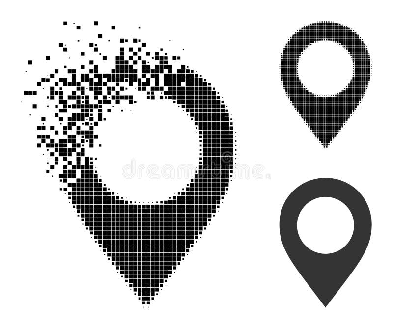 Fragmented Pixelated Map Pointer Glyph with Halftone Version Stock ... Fragmented Pixelated Map Pointer Glyph with Halftone Version Stock ...