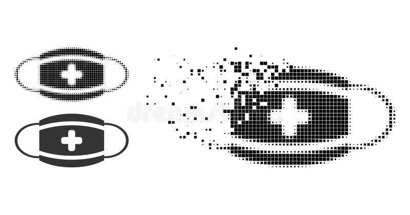 Fragmented Pixelated Medical Mask Icon Stock Illustrations – 4 ...