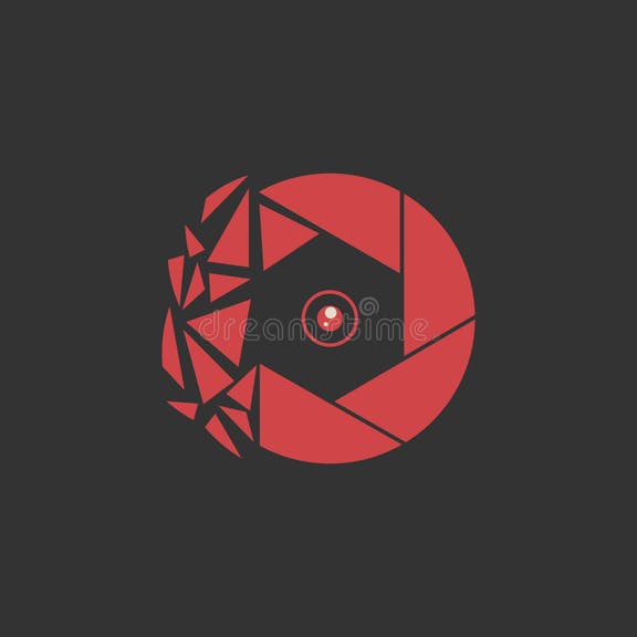 Fragmented Red Shutter Icon. Shutter Logo. Stock Illustration ...