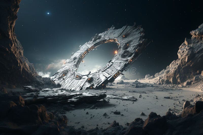 Fragmented Remnants of an Ancient Spaceship Stock Illustration ...