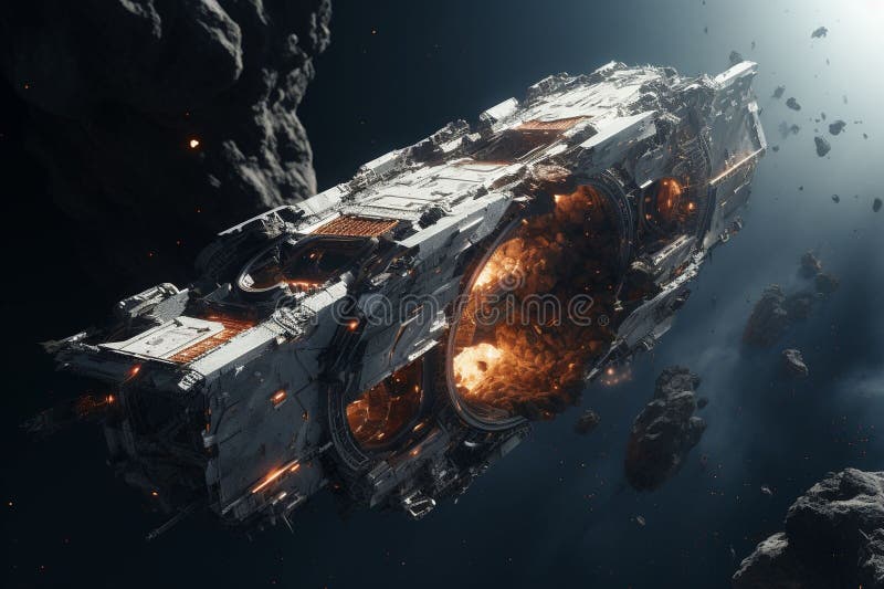 Fragmented Remnants of an Ancient Spaceship Stock Illustration ...