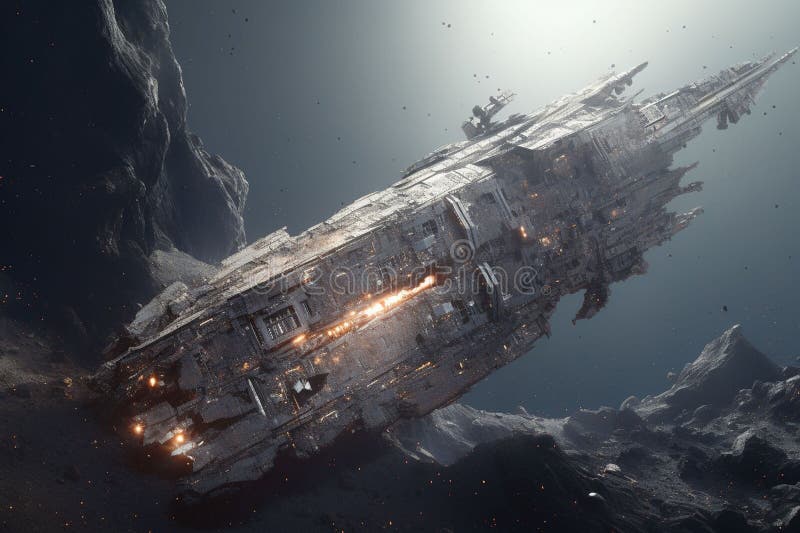 Fragmented Remnants of an Ancient Spaceship Stock Illustration ...