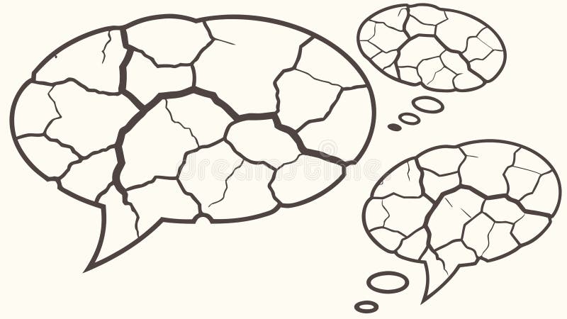 Fragmented Thought Bubbles for Blocked Ideas, Vector Design Generative ...
