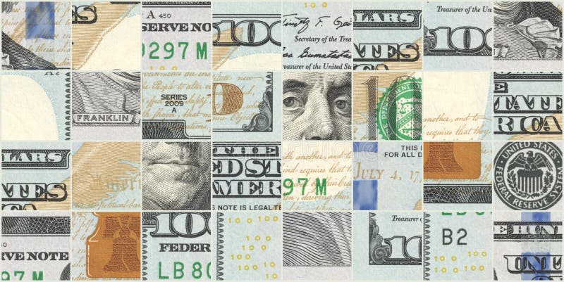 Fragmented 100 US Dollar Bill Stock Photo - Image of diversity, design ...