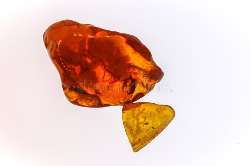 Fragments of Amber Close-up. Natural Amber with Pieces of Antiquities ...