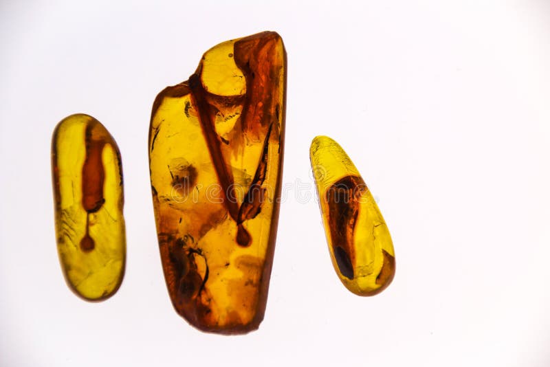 Fragments of Amber Close-up. Natural Amber with Pieces of Antiquities ...