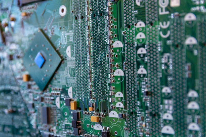 Fragments of Chips with Different Chips, Contacts and Capacitors Stock ...