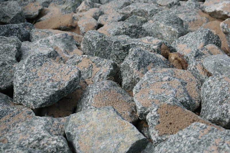 Fragments of Granite on the River Bank. Abstract Texture Background ...