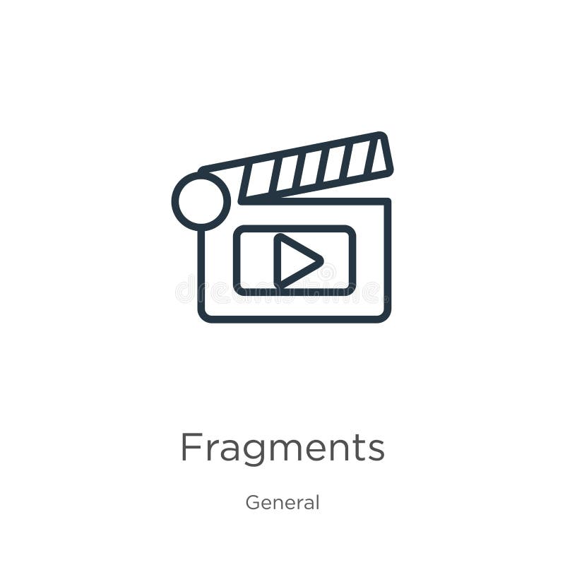 Outline Fragments Vector Icon. Isolated Black Simple Line Element ...