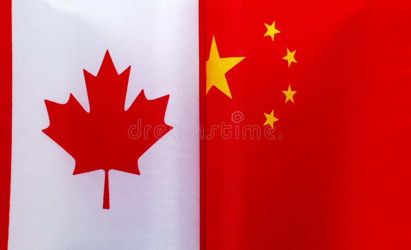Fragments of National Flags of Canada and China Stock Illustration ...